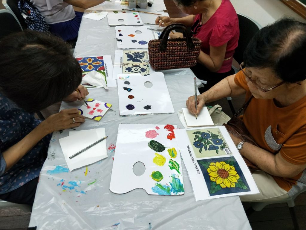 Tiles Painting Workshop for Seniors | Epic Workshops Singapore
